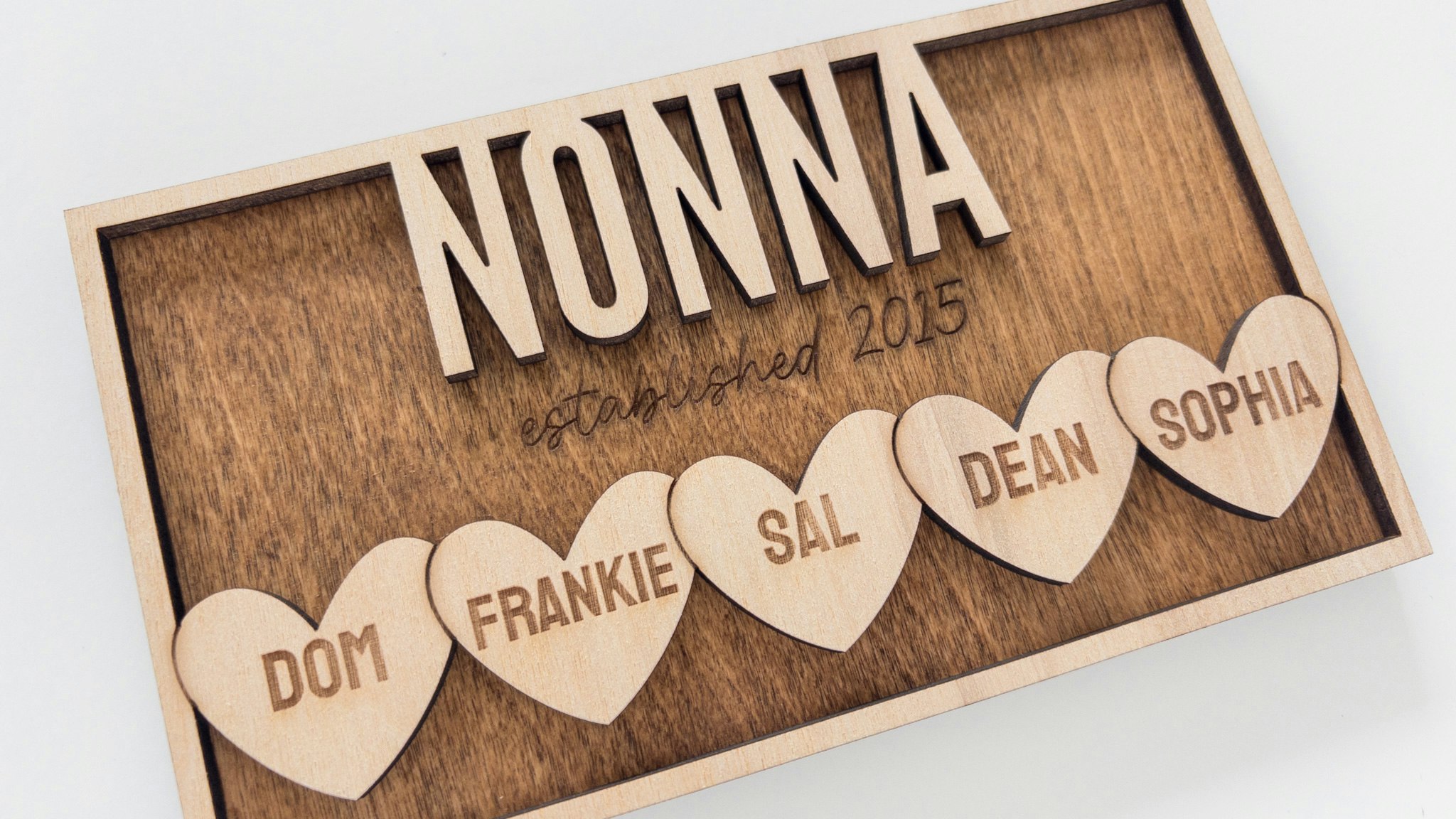 Custom Hearts Welded Name Sign