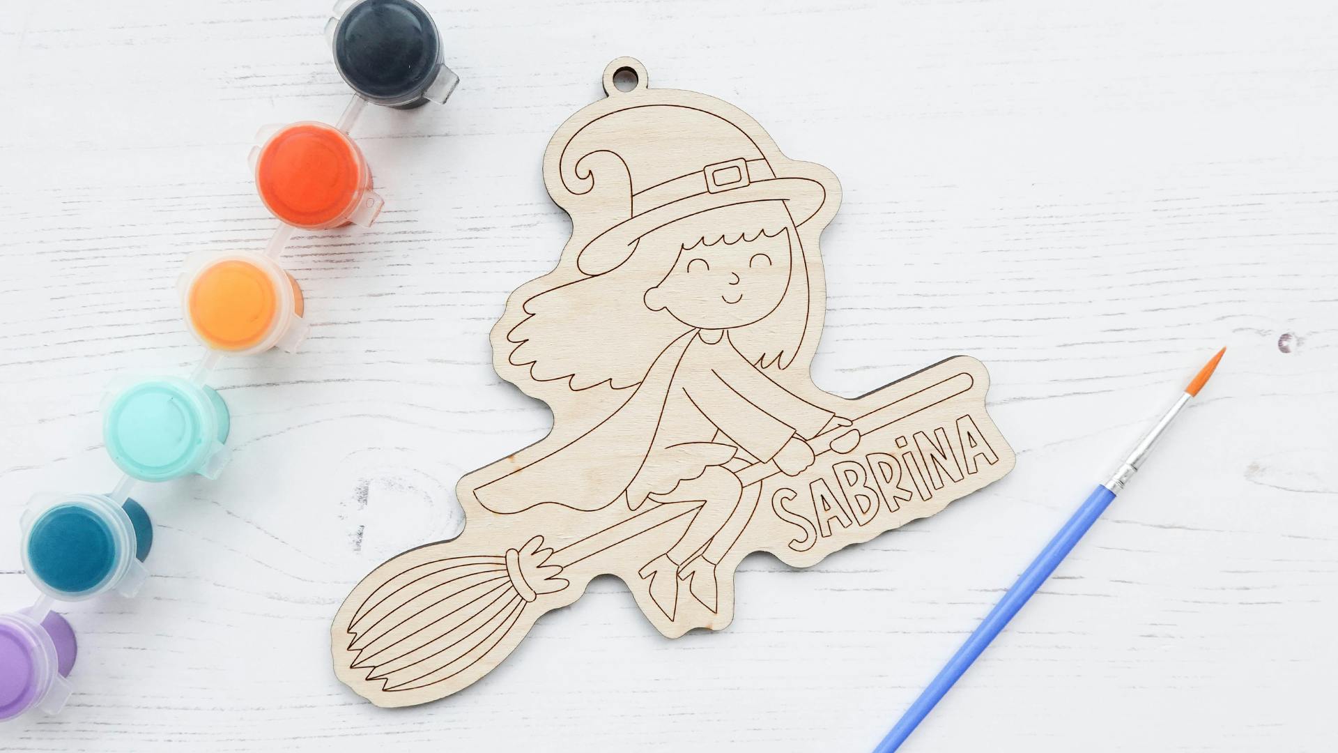 Personalized Paintable Witch Magnet/Ornament