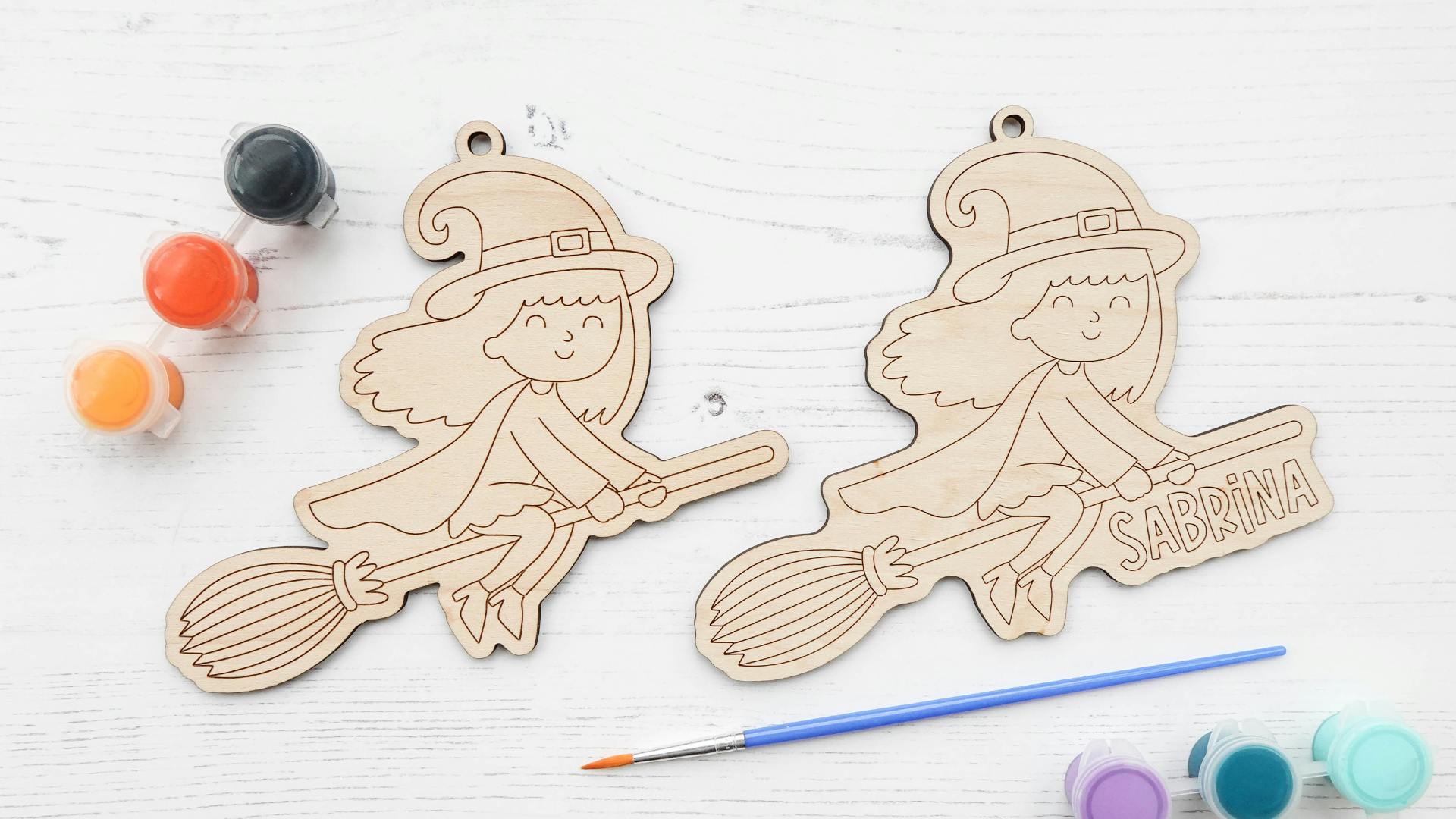 Personalized Paintable Witch Magnet/Ornament
