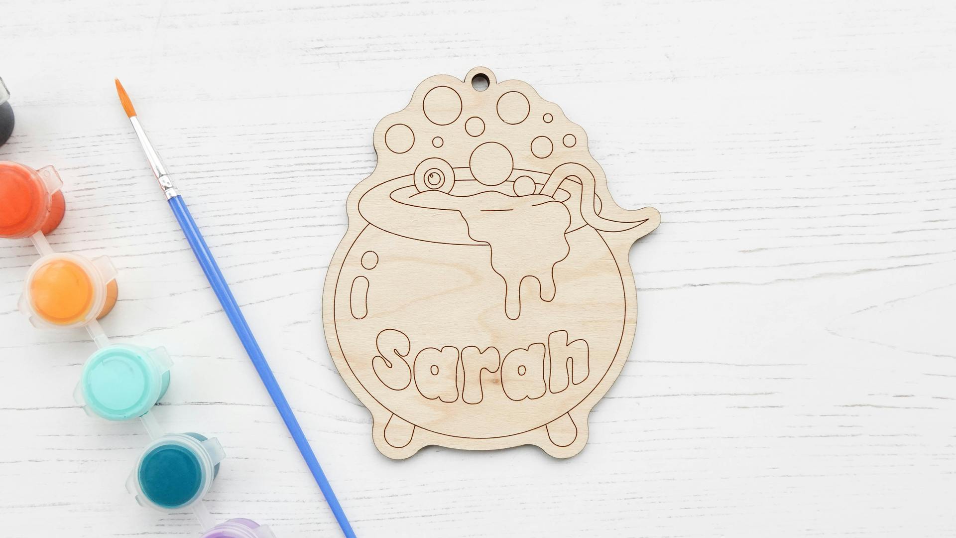 Personalized Paintable Cauldron Magnet/Ornament