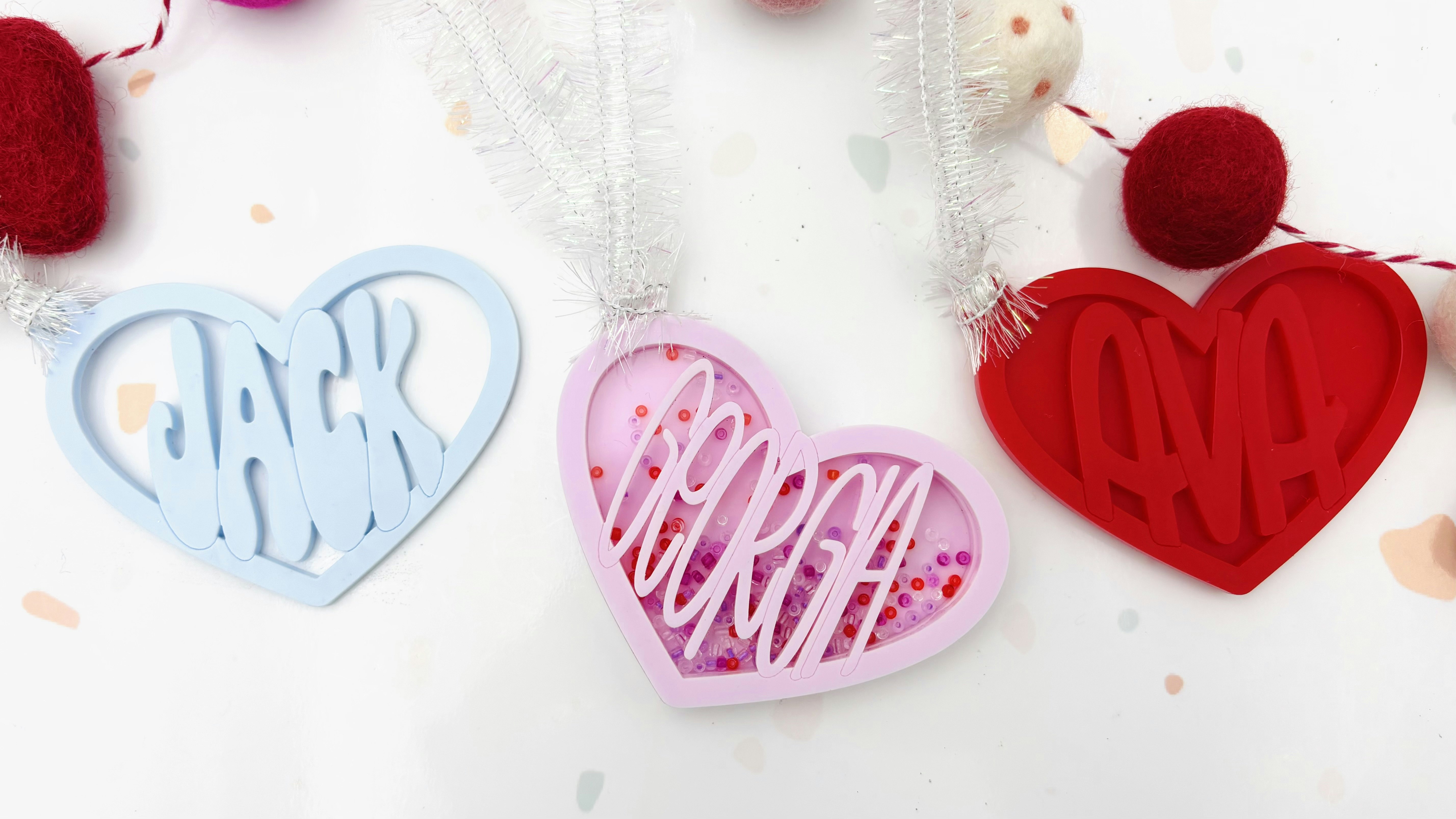 Warped Text Heart Valentines Tag - Single layered, Double layered or ...