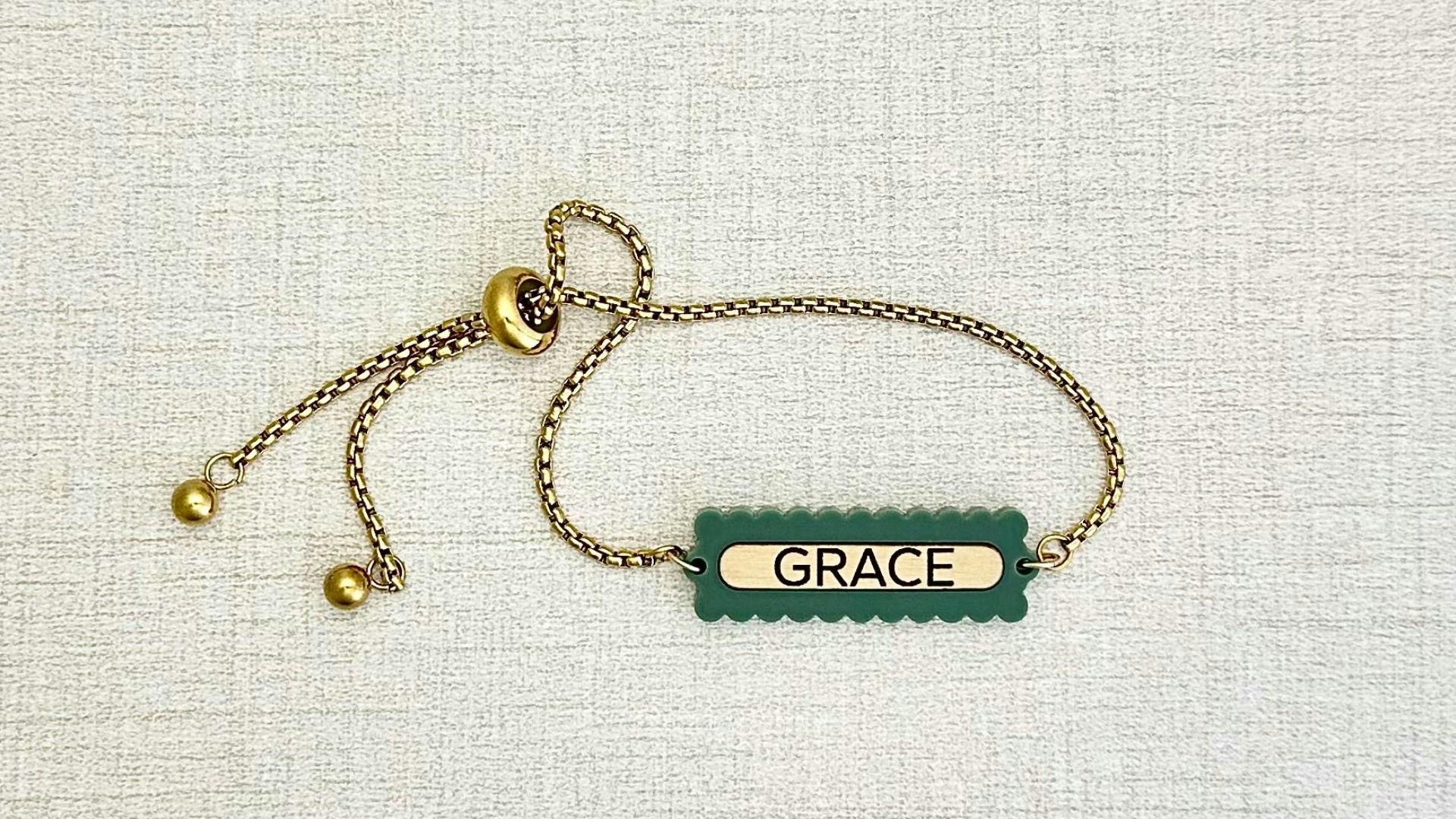 Personalized Scallop Bracelet Tag